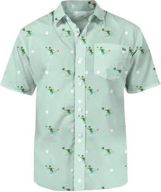 Generic Chemise hawa&iuml;enne pour homme - Tr&egrave;fle vert - Imprim&eacute; tr&egrave;fle - Manches courtes - Style d&eacute;contract&eacute; - Motif floral - Cadeau irlandais amusant, B-Clear, 
