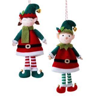 Angoily 2st&uuml;cke H&auml;ngende Elfen-pl&uuml;schfiguren Niedliche Weihnachts-pl&uuml;schfiguren Weiche Elfen-pl&uuml;schtiere f&uuml;r Weihnachtsbaumschmuck Festliche Regaldeko mit Elf