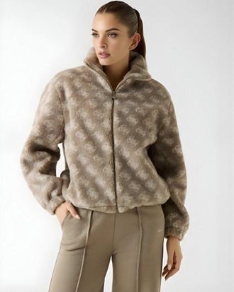 Guess Fellimitatjacke LOUISE SHERPA - Felljacke Damen - Teddyjacke - warme Sherpa Jacke