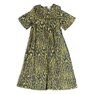 Ganni Bedrucktes Stretch-Baumwollkleid - - Dresses - Damen - Gr&uuml;n - M