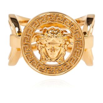 Versace Femme, Accessoires, Jaune, Taille: 52 MM Bague avec logo