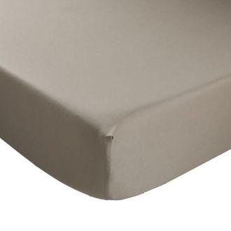 Dodo | Drap Housse Antibact&eacute;rien Coton Taupe | 160x200 cm | Traitement Saniprotect Hygi&egrave;ne Durable | Bonnet 32 cm | Doux et Respirant | R&eacute;sistant aux Lavag