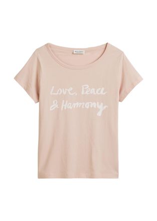 Marc O'Polo Damen T-Shirt aus Bio-Baumwolle mit U-Boot Ausschnitt, Rosa (Chalky Peach), S