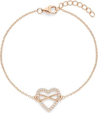 s.Oliver Bracelet - Elegantes Armband aus poliertem 925er Sterlingsilber - ros&eacute;gold - Ankerkette verstellbar bis 20 cm - wasserfest & hautfreundlich
