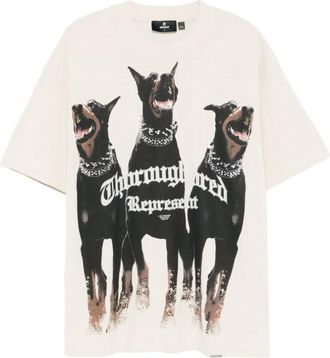 Represent Represent, Homme, Tops, Beige, Taille: 2XL T-shirt ras du cou avec imprim&eacute; chien
