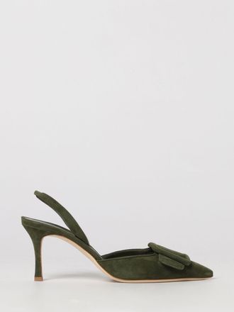 Manolo Blahnik Escarpins slingback Maysli en cuir su&eacute;d&eacute; &agrave; talon moyen