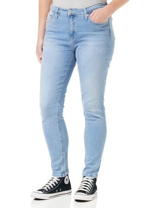 Calvin Klein Damen Jeans Hose Mid Rise Skinny Fit, Blau (Denim Light), 29W/30L