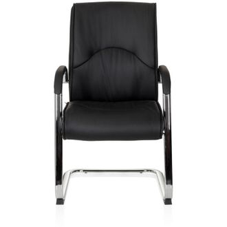 hjh OFFICE [GEBRAUCHT] Hjh Office Besucherstuhl Konferenzstuhl Sovrano V Kunstleder Schwarz Armlehnen B-Ware