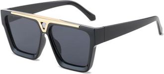 Generic Lunettes de soleil tendance populaires pour femmes rétro dégradé miroir lunettes lunettes UV400 hommes lunettes de soleil, Noir/gris, Taille unique