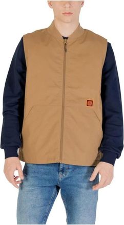 Vans Homme, Vestes, Beige, Taille: XS Veste Sans Manches en Coton