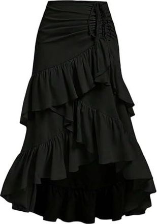 Generic Jupe Crayon Femme, Mini Jupe Ample éVaséE Taille Haute avec Ourlet DéTaillé Élégante Ligne A pour Le Quotidien Et