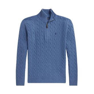 Polo Ralph Lauren Pullover mit durchgehendem Rei&szlig;verschluss aus Kabelstrick - - Sweatshirts & Hoodies - Herren - Blau - L