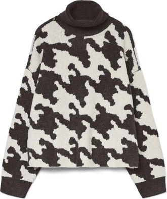 Vero Moda Vmhurley Ls Highneck Houndstooth Pull