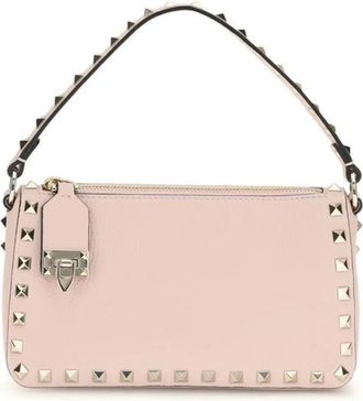 Valentino Garavani Sac port&eacute; &eacute;paule Rockstud en cuir petit mod&egrave;le - Femme - Sacs - Rose - Taille: ONE Size