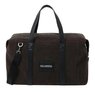 Karl Lagerfeld Shopper - K/Traveller Weekender-Tasche aus Wildlederimitat - Gr. unisize - in Braun - f&uuml;r Damen