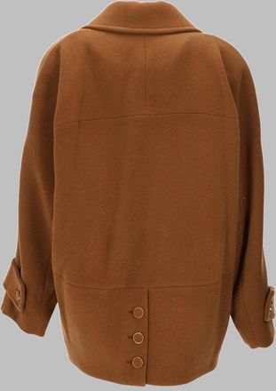 Chlo&eacute; Wool Double-Breasted Coat - Beige