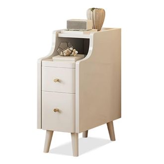 Generic Hoher Nachttisch, Nachttisch Aus Holz Mit Ausziehbarer Trennwand Und Metallgriff, Gummibaumholz for Sofaseite, Wandrisse