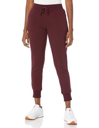 Amazon Essentials Damen Fleece-Jogginghose Mit Bündchen (In Übergrößen Erhältlich), Burgunderrot, 3XL Große Größen