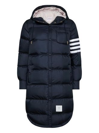 Thom Browne parka l&eacute;g&egrave;re &agrave; bandes signature - Bleu