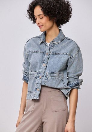 Street One Jeansjacke mit gro&szlig;en Taschen und Hemdkragen
