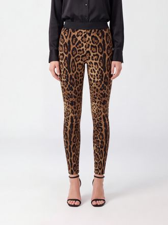 Dolce & Gabbana Hoch taillierte Skinny-Hose aus Jersey mit Animal-Print