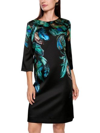 Marc Cain Midikleid Mystic Plumage Premium Damenmode mit Federprint, leger geschnitten