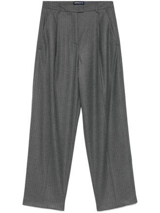 DRHOPE pantalon &agrave; fines rayures - Gris