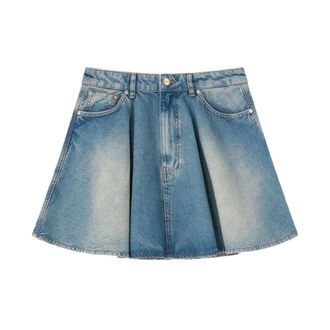 Ganni Tint Rigid Jeansrock - - Skirts - Damen - Blau - 2XS