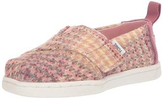 Toms Fille Classic Alpargata, Pink Quartz Plaid Tweed Cord, 35.5 EU