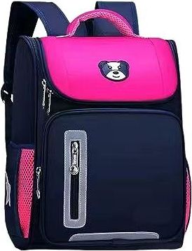 Generic Sac &agrave; dos d&eacute;cole primaire en cuir avec r&eacute;duction de poids en plusieurs couleurs, pour femmes et gar&ccedil;ons (rose vif, L)