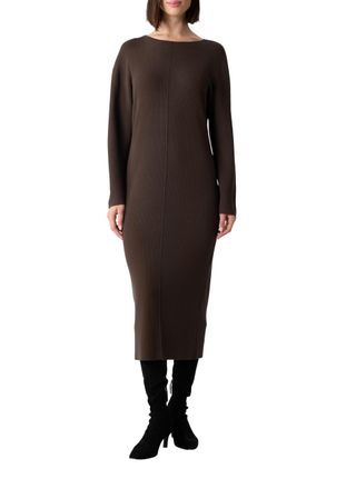 Comma Rippstrickkleid mit &uuml;berschnittenen Schultern