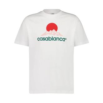 Casablanca Montagne T-Shirt mit Print - - Tops - Herren - Wei&szlig; - M
