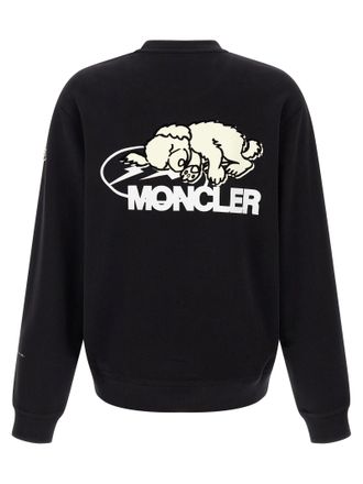 Moncler Logo-Print Cotton Jersey Sweatshirt - Black