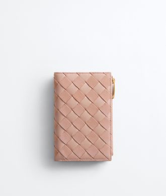 Bottega Veneta Portefeuille &agrave; deux volets Intrecciato moyen format - Rose - Femme - Unisex