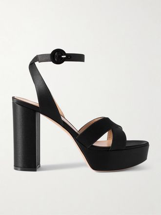 Gianvito Rossi Sandales Plates-formes En Satin Sabrina 70 - Noir