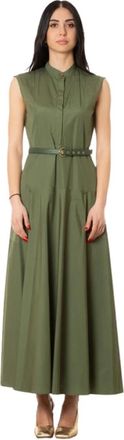 Max Mara Femme, Robes, Vert, Taille: 42 FR Abito in cotone