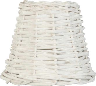 Clayre & Eef 6LAK0256W Lampenschirm Rattan weiß ca. Ø 14 x 12 cm E27