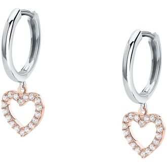 Cleor Boucles doreilles en argent 925/1000 et zircon