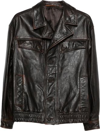 Salvatore Santoro flap-pocket leather jacket - Braun