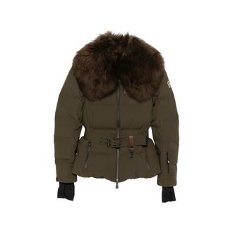 Moncler Belted Faux-fur Collar Jacket