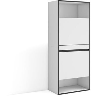 Skraut Home Skraut Home - Schuhregal, Schuhschrank, Schuhaufbewahrung, 60x145x35 cm, F&uuml;r Schlafzimmer, Zimmer, Schuh-Organizer, Moderner Stil, Wei&szlig;