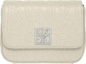 A|X Armani Exchange Womens Essential, Liz, Metal Square Logo Crossbody Medium, Dusty Ground
