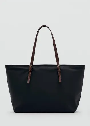 Mango Sac cabas d&eacute;tail boucles noir - Femme - Taille unique - MANGO