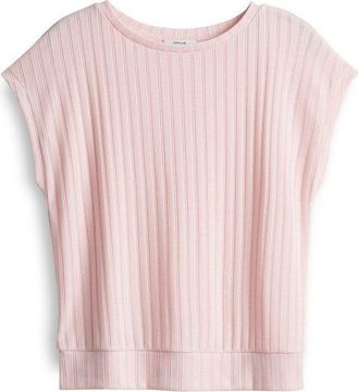 OPUS Kurzarmshirt Sapino aus Jersey mit Rippstruktur leichte Transparenz, weicher Griff, Casual