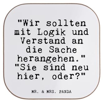 Mr. & Mrs. Panda gl&auml;seruntersetzer Wir sollten mit Logik... - Geschenk, bieruntersetzer, Untersetzer Gl&auml;ser, Tischuntersetzer, Arbeitskollegin, Arbeitskollege, f&uuml;r, Ko
