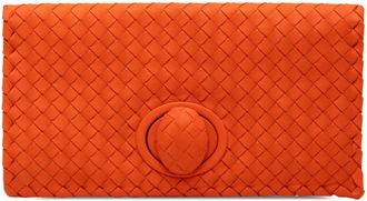 Bottega Veneta 2012-2025 Nappa Intrecciato Turn Lock clutch bag - Orange