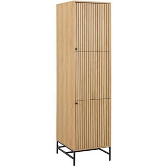 Toilinux Toilinux - Armoire 2 portes et 2 étagères effet tasseaux baïkal