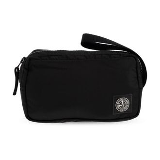 Stone Island Pochette Logo Compacte - Homme - Sacs - Noir - Taille: ONE Size