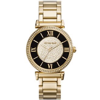 Michael Kors MK3338 Catlin Kristallzifferblatt Damenarmbanduhr Gold