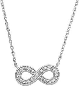 Fossil Collier pendentif Infinity Fossil en argent 925, pour femme, JFS00632040
